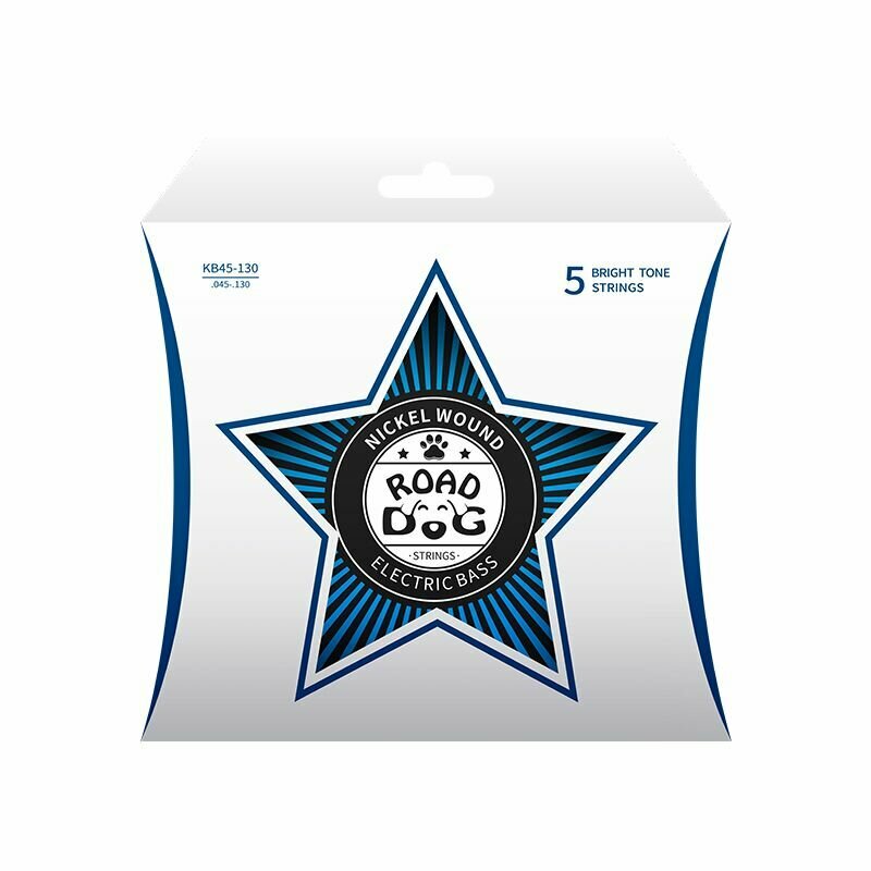 Комплект струн для 5-струнной бас-гитары, никелированные, 45-130, Road Dog KB45-130