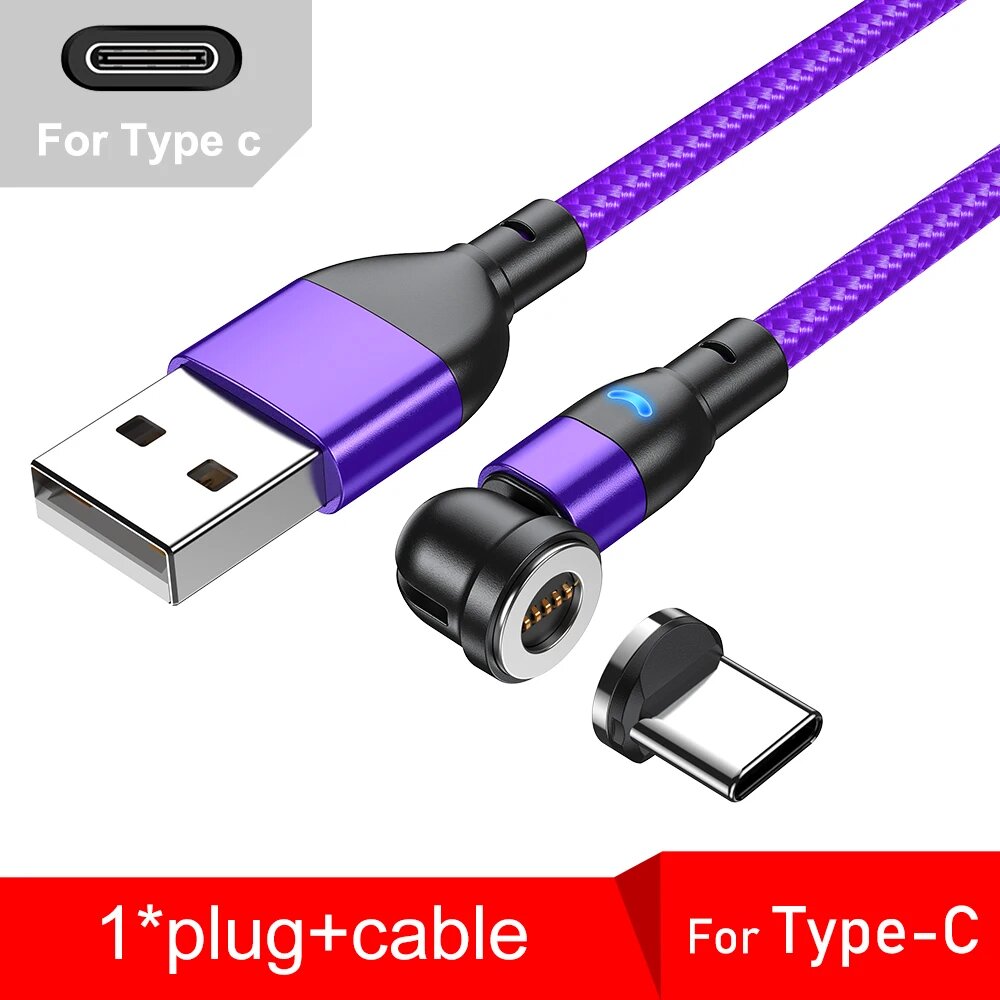 Магнитный кабель Type-C, 1 м, Purple