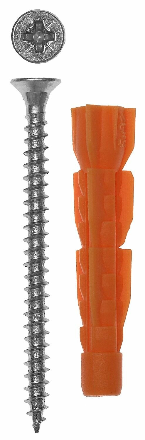 Дюбель ЗУБР 12 х 71 мм, 3 шт, универсальный, без бортика, с шурупом 4-301196-12-071
