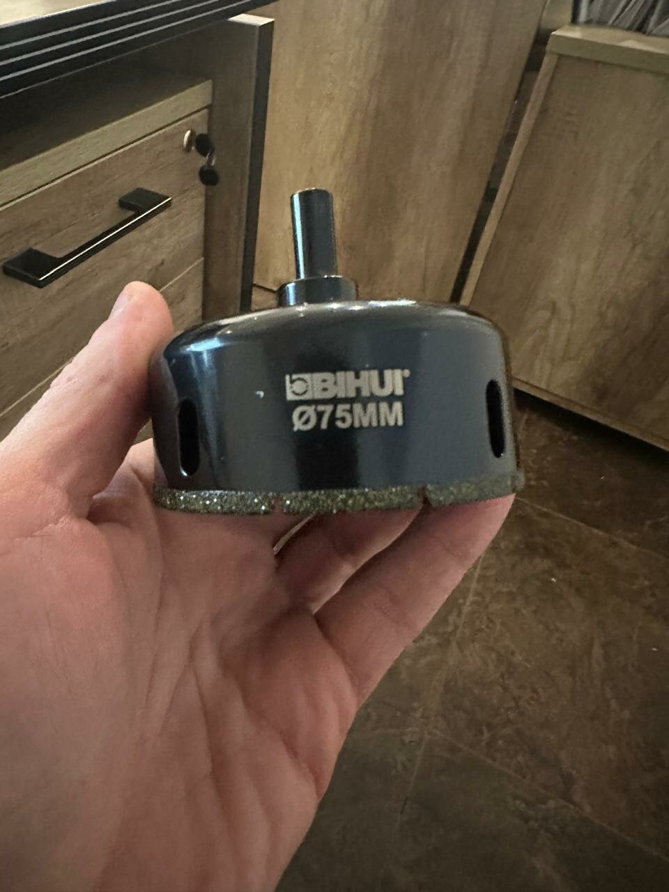 Алмазная коронка BIHUI, для керамогранита, диаметр 75 мм, максимальная глубина сверления 30 мм