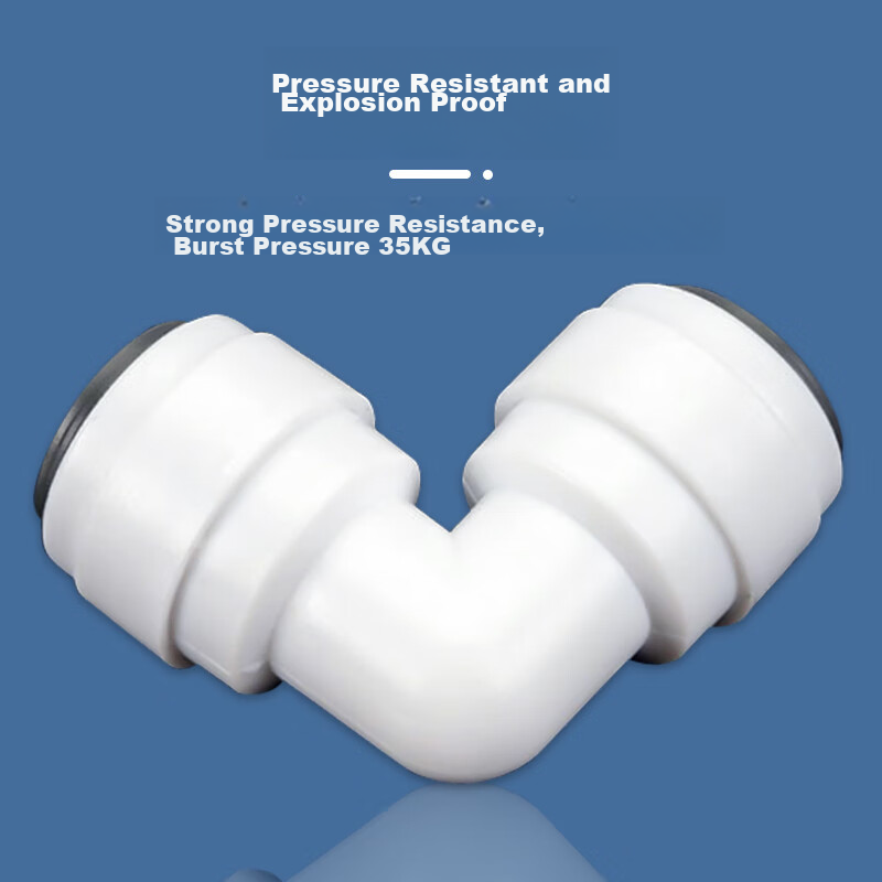 Jingwanhui Universal Water Purifier Accessories, 3/8 Inch Quick Connect Elbow, Cardless Quick Connector, Water Pipe Right Angle Elbow, Water Purifier Connector, 6-Piece Set, W875