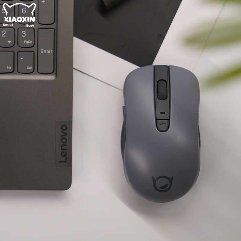 Lenovo Xiaoxin 2.4G Wireless Mouse M1S, Business Office, Quiet Wireless Mouse, Side Buttons, Ergonomic Design, Compatible with Laptops And Desktops, Twilight Gray