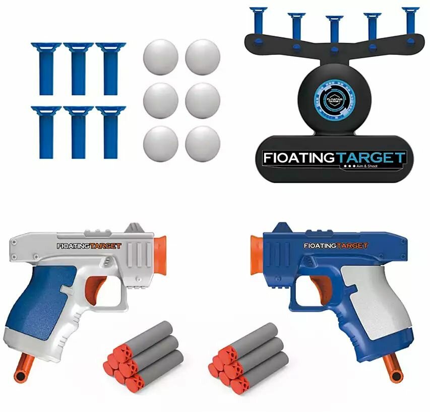 Тир с 2 пистолетами на мягких пулях с движущимися мишенями