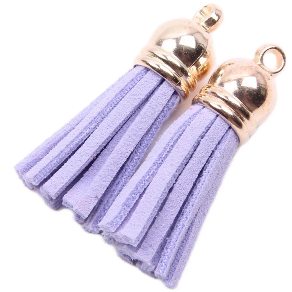 Искусственная кожаная кисточка бахрома 38 мм LMCK REGE light purple