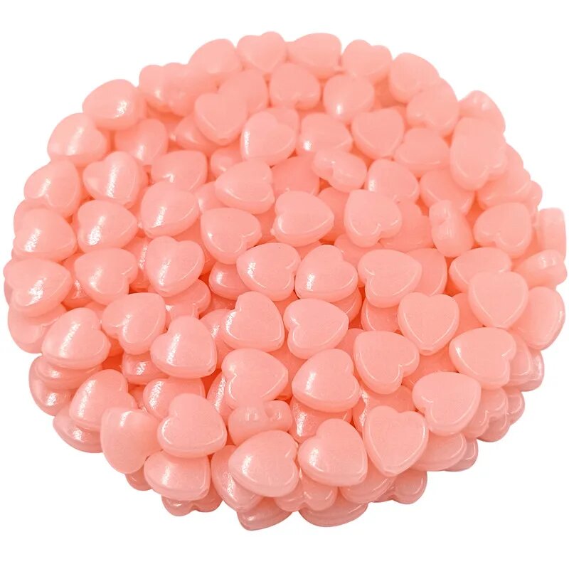 Акриловые цветные сердечки бусины 9 мм 10 шт Розовый, Розовый