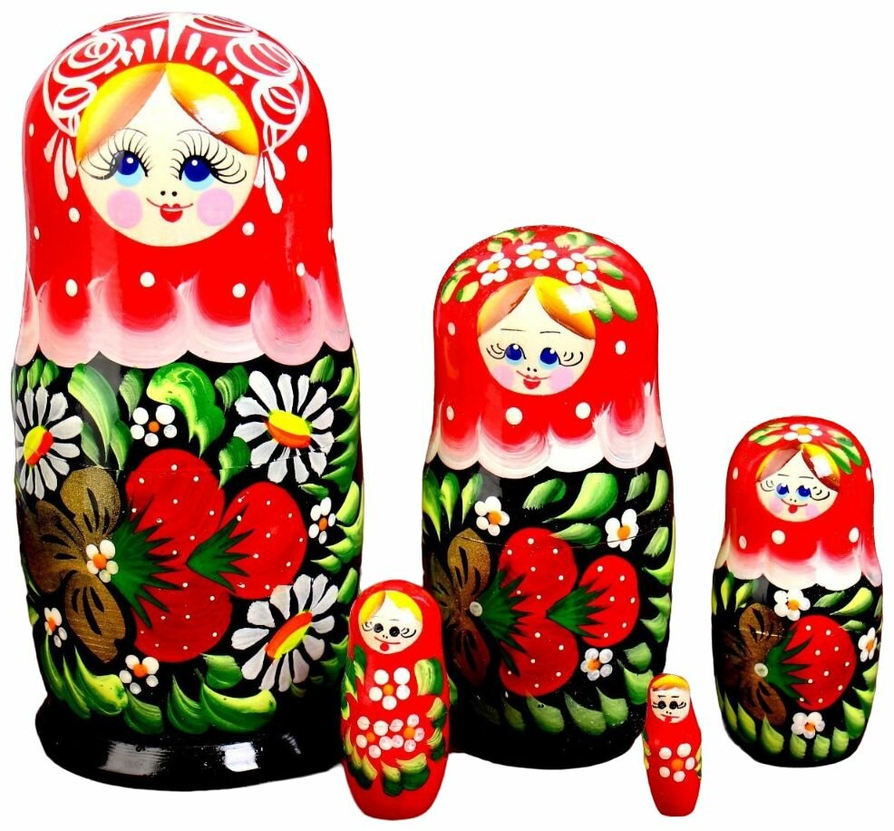 Матрёшка 5 в 1 расписная, развивающая русская народная игрушка для детей, 5 деревянных фигурок