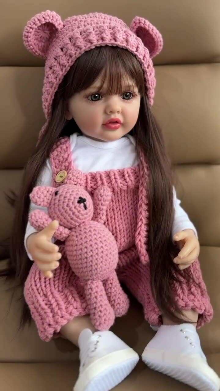 BZDOLL полностью силиконовый реборн-кукла, 55 см, длинные волосы "Дуо Дуо", моющаяся реалистичная игрушка-компаньон
