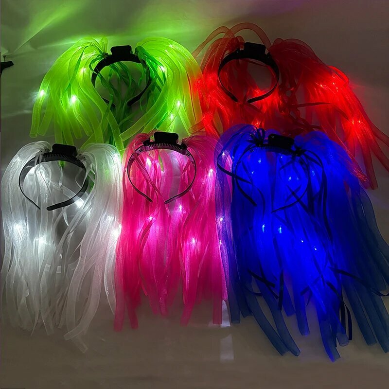 Светящаяся повязка на голову, зеленый LED Headband 4 — фото 1