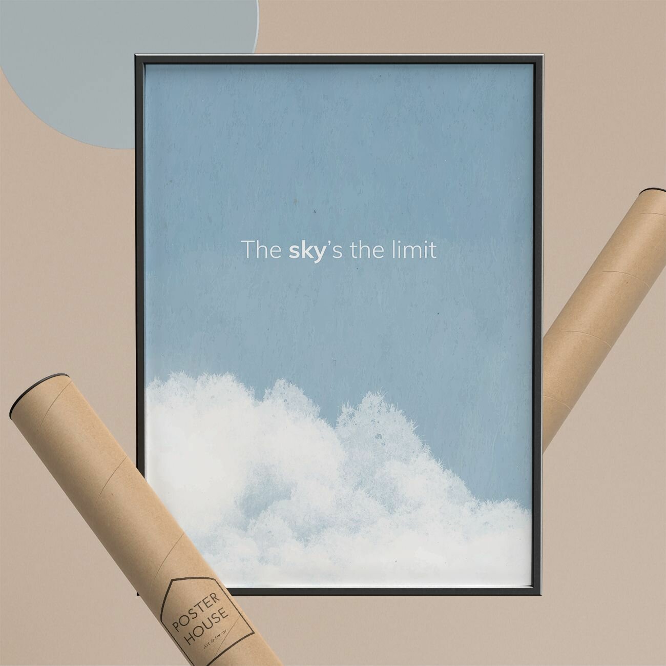 Постер Надпись The Sky's the limit 30х40 см без рамы/ Цитата/ Минималистичный эстетичный плакат для интерьера