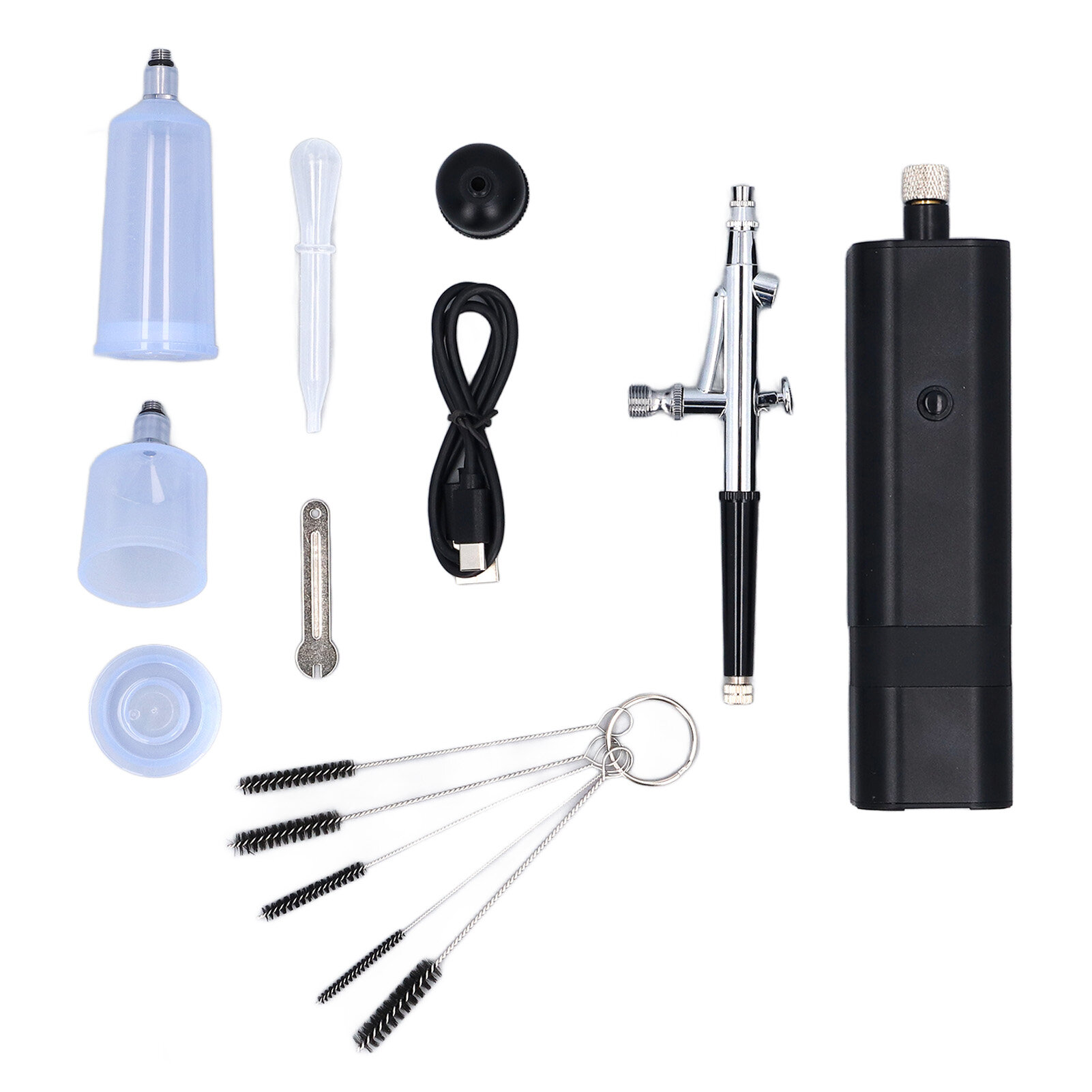 Комплект аэрографа: высокое давление 32 PSI, регулируемый поток воздуха, сопло 0,3 мм, перезаряжаемый ручной аэрограф с компрессором.