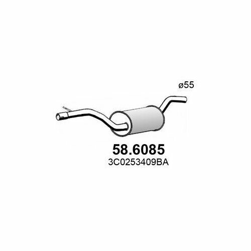 Средний глушитель выхлопных газов, ASSO 58.6085 (1 шт.)