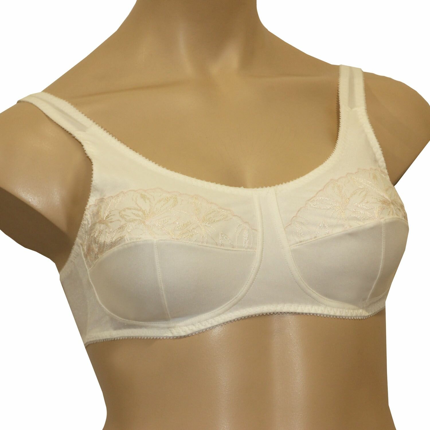 Бюстгальтер ортопедический после мастэктомии 0415 Valeria молочный с декором 85B