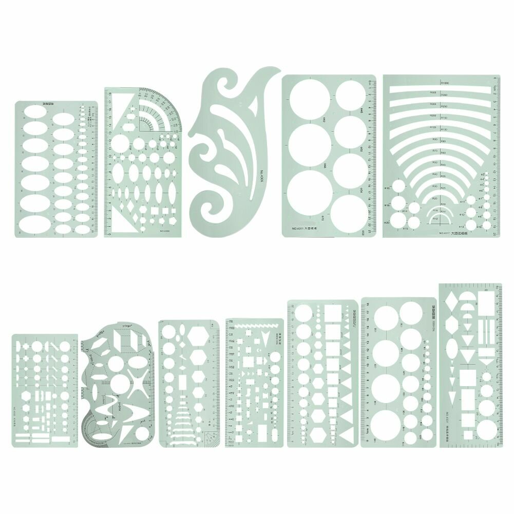 Набор из 12 шт. изогнутых рулеток для создания лекал и чертежных шаблонов