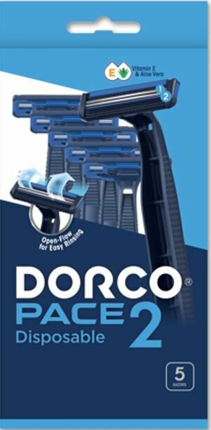 Бритвенные станки одноразовые Dorco Pace 2 Disposable 2 лезвия, 5 шт