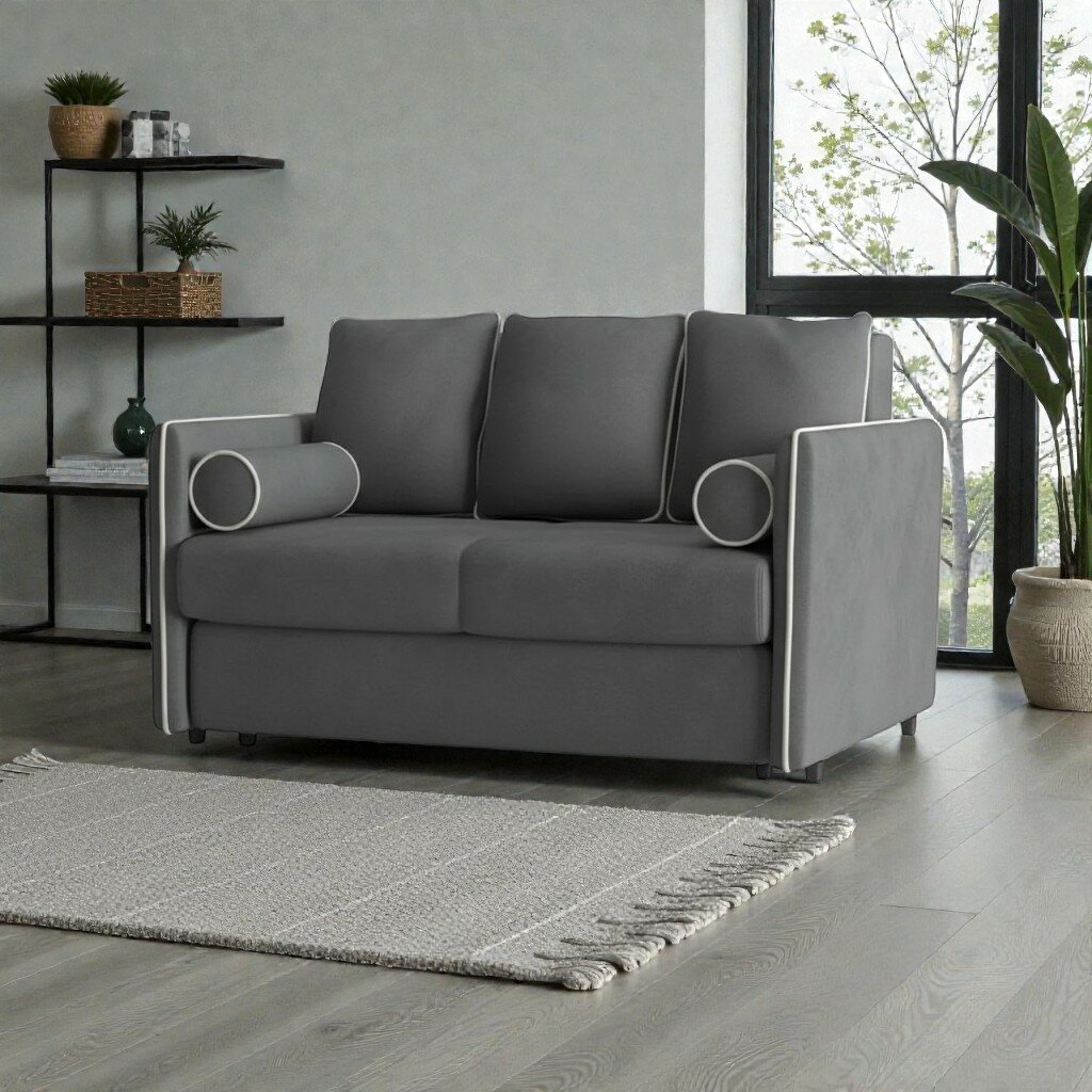 Диван-кровать Mini Cardinal, Независимый пружинный блок, Велюр антивандальный, спальное место 120х195, Механизм малютка.