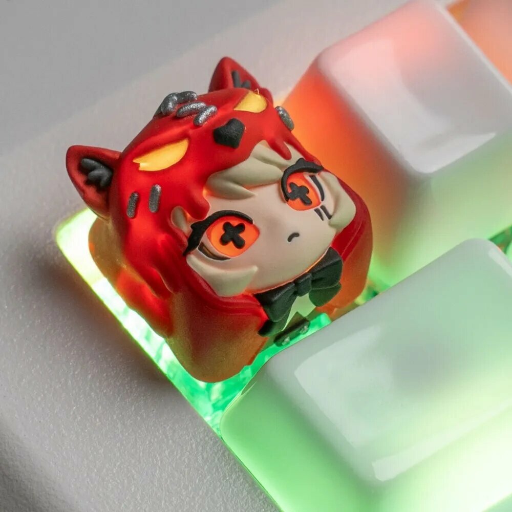 Кейкапы для механической клавиатуры Колпачки Artisan Клавиша "Красная Шапочка": 1U ESC, смола, подсветка, ручная работа, для MX Switch