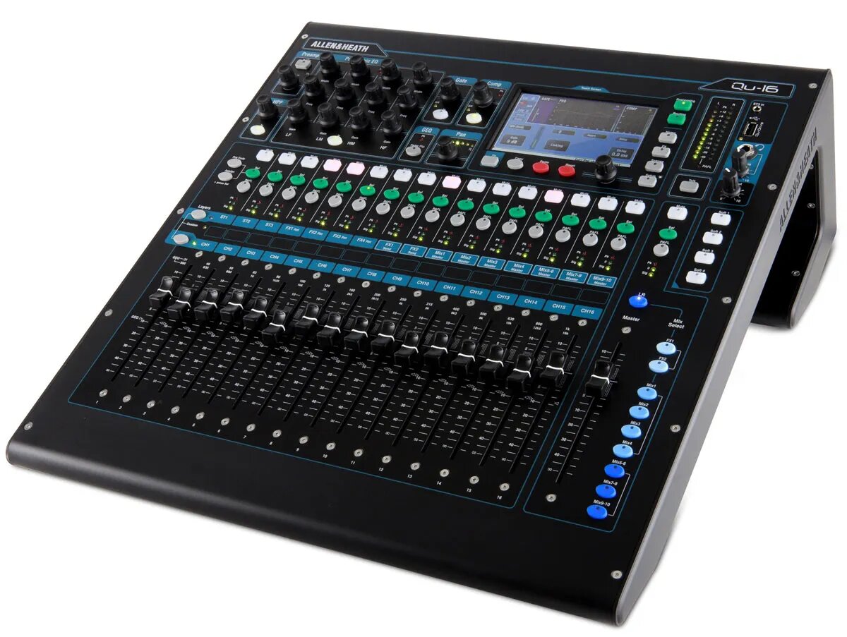 Микшер Allen & Heath QU-16, студийный, 16 каналов, встроенный процессор эффектов, чёрный
