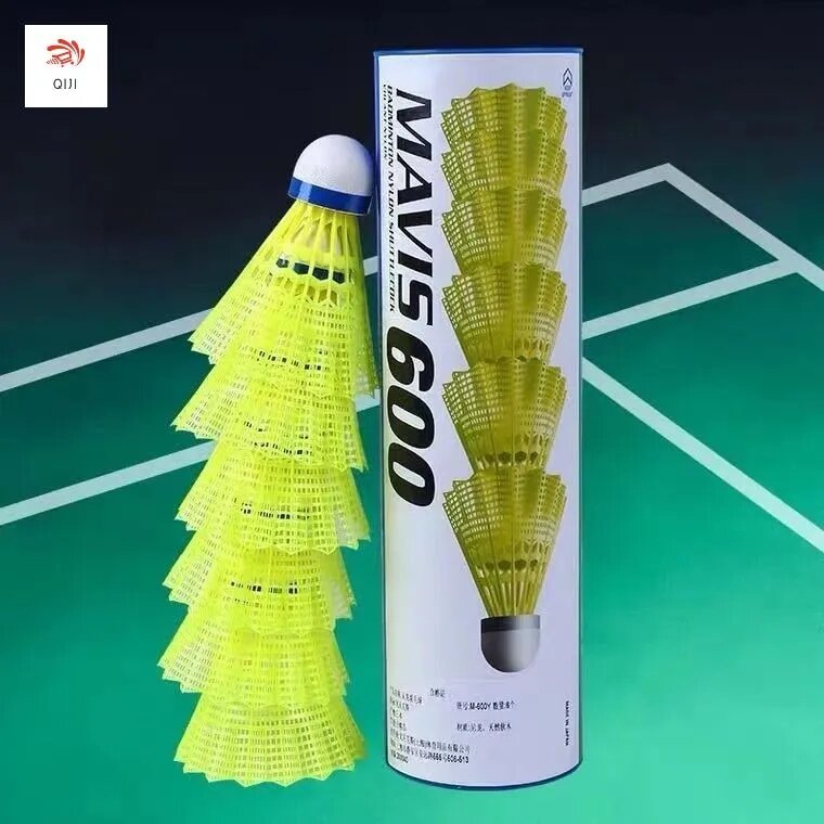 Воланы Yonex Mavis 600 для бадминтона, пластиковые, зеленые и белые, 6 шт. в тубе — фото 1