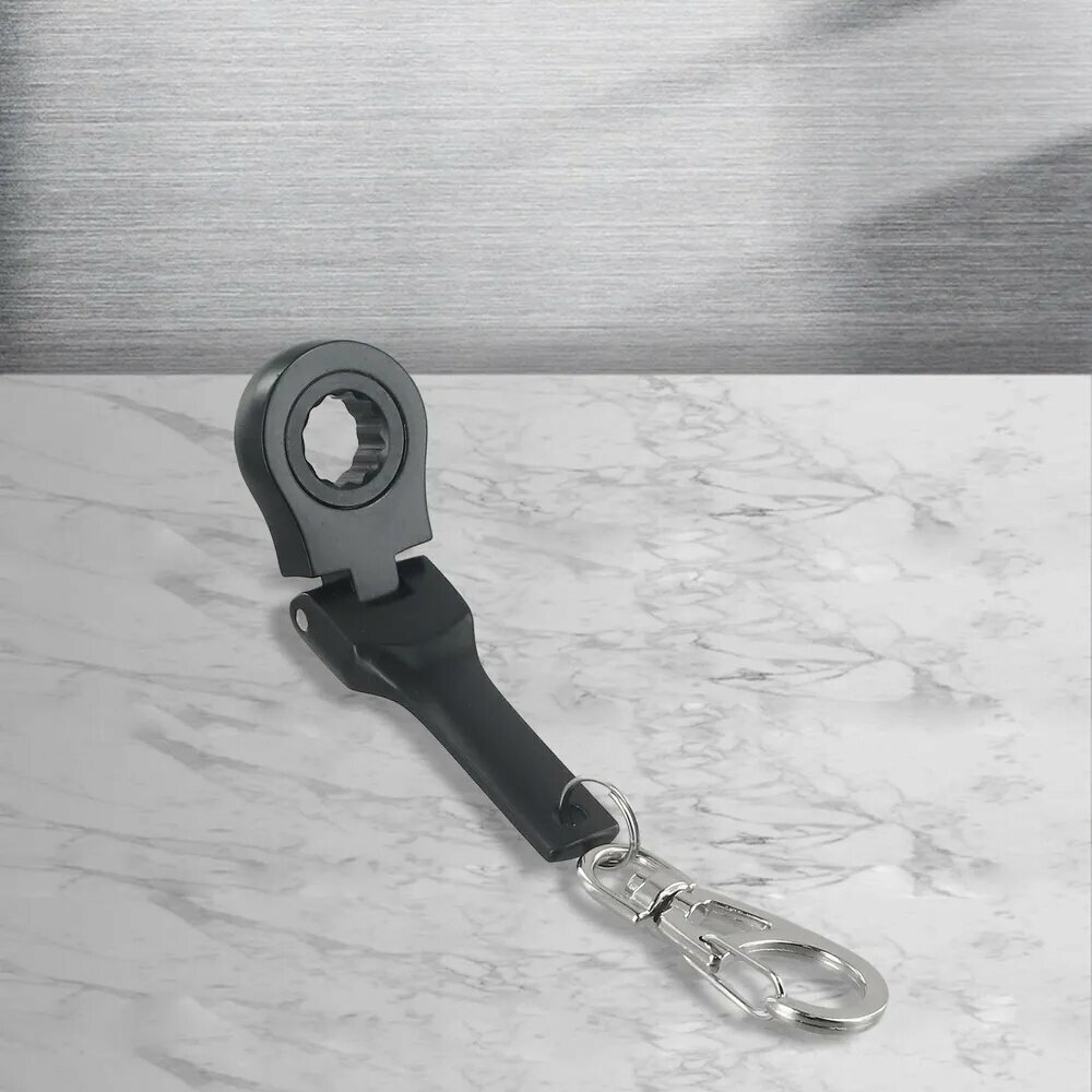 Маленький 10-миллиметровый портативный гаечный ключ с трещоткой и цепочкой для ключей, вращающийся на 180 градусов