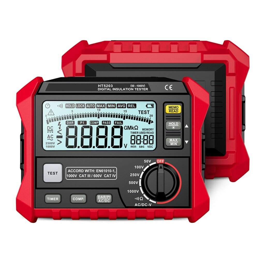 (1 шт.) HT5203 Измеритель сопротивления изоляции мегаметр высокого давления электрический изоляционный резистор