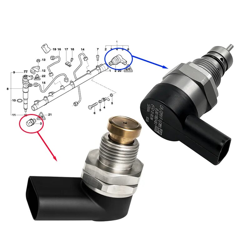 Регулятор давления топлива и датчик давления топлива для BMW 13537787167 Sensor and Regulator