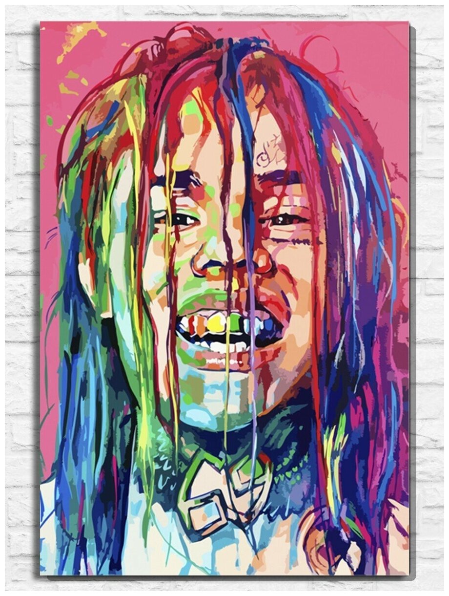 Картина по номерам на холсте Музыка 6ix9ine (69, rap, hip-hop, рэп, хип-хоп) - 9510 В 60x40