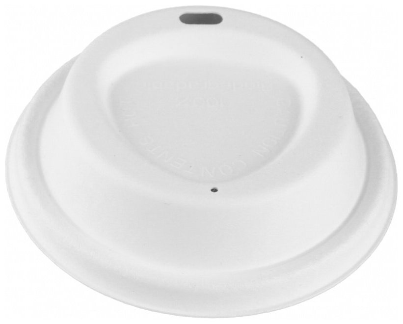 Крышка для стакана, 90 мм, сахарный тростник, цвет белый, 100шт