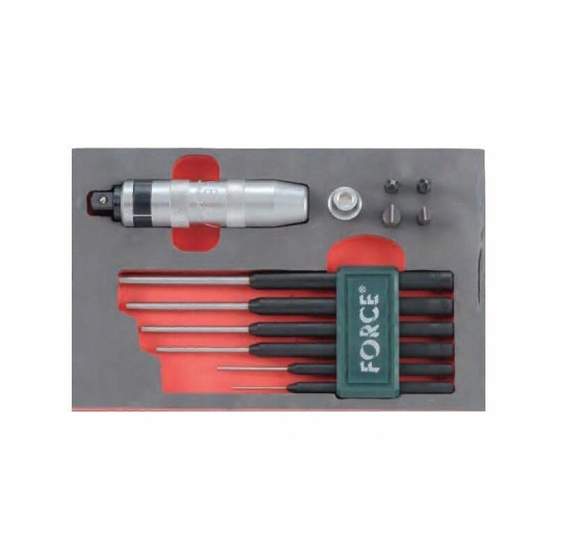 Набор отвертка ударная Force 51223 с комплектом насадок и выколотки 12 предметов