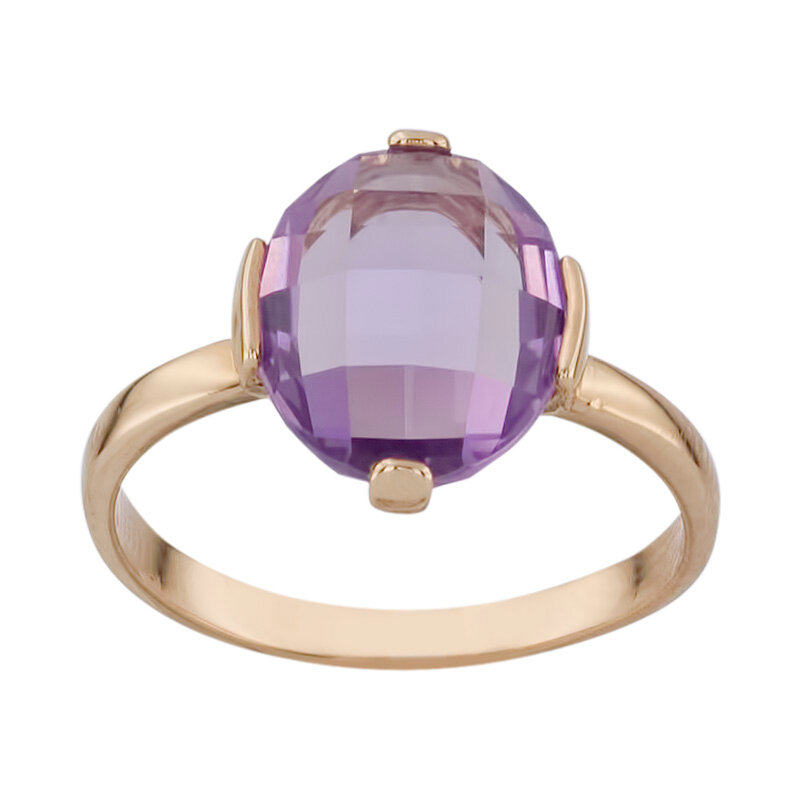 Кольцо ALORIS, красное золото, 585 проба, аметист