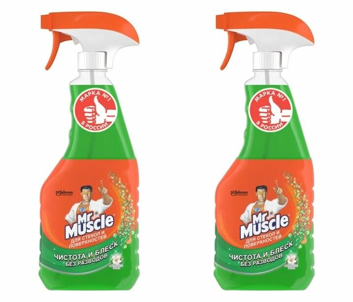 Mr. Muscle Чистящее средство, для стёкол и поверхностей Утренняя Роса, 500 мл 2 шт