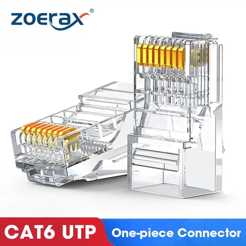 Сетевые разъемы ZoeRax CAT5e CAT6 RJ45, модульные, с позолоченными 30PCS, UTP CAT6 1-piece