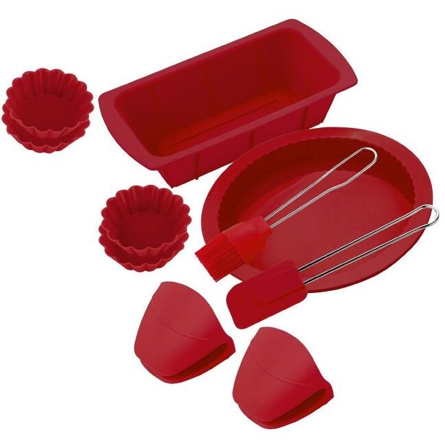 Набор для выпечки Calve CL-4609/К 10пр силикон цвет Красный