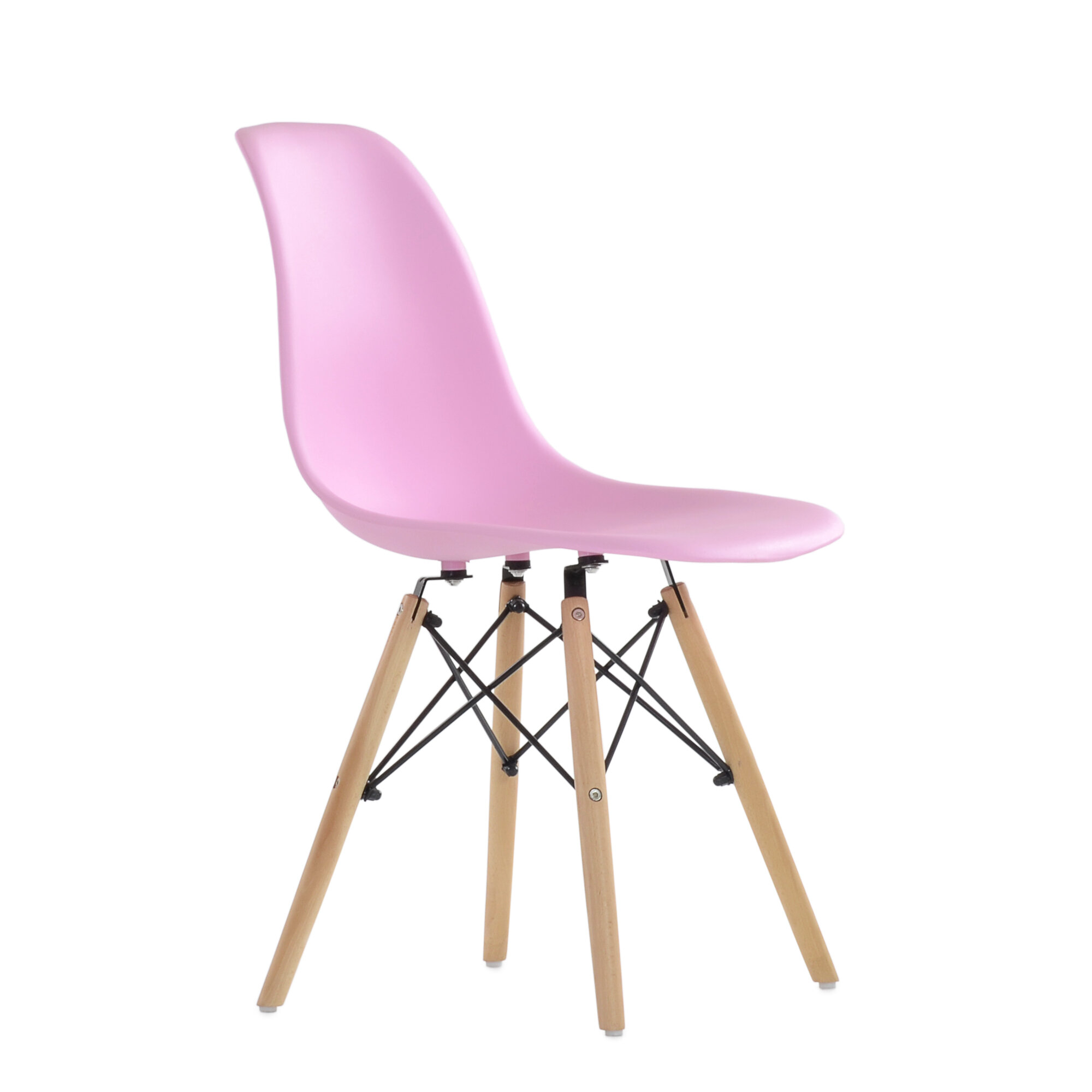 Стул Barneo N-12 VS розовый, натуральное дерево, Eames style