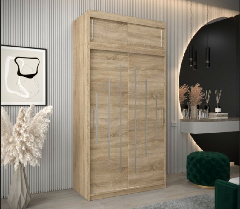 Шкаф-купе МебельЛэнд24 Валмиера NEW - 2А Дуб Сонома 100x60x260 дуб светлый для одежды двухдверный