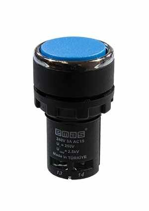 MB100DM, Кнопка нажимная моноблочная 22мм, IP40, 1НО