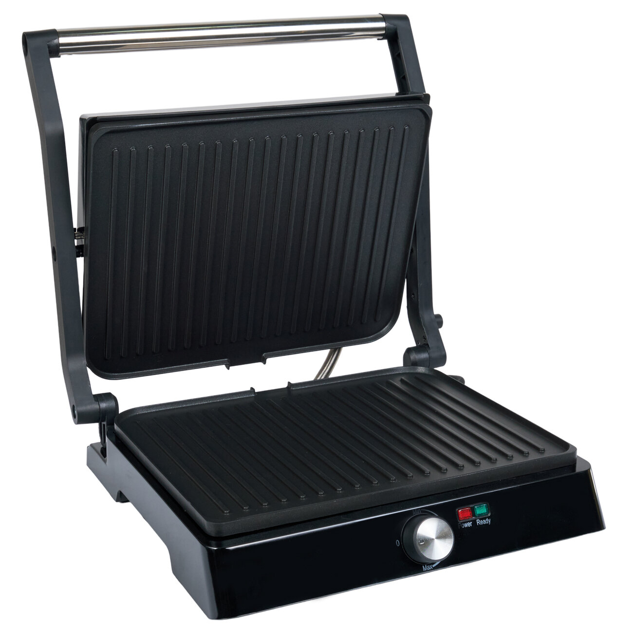 Электрогриль OASIS GR-1N, черный/серебристый, 2200 Вт, механика, антипригарное покрытие