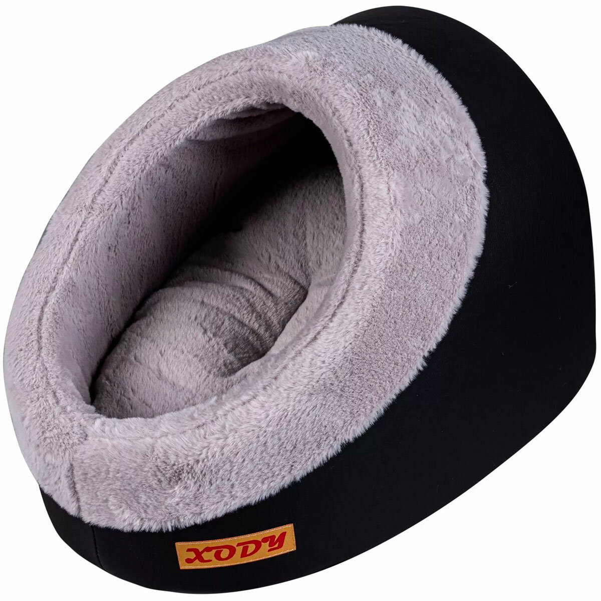 Домик для собак и кошек Xody Лукошко кожа/мех серый 43 х 32 х 34 см (1 шт)