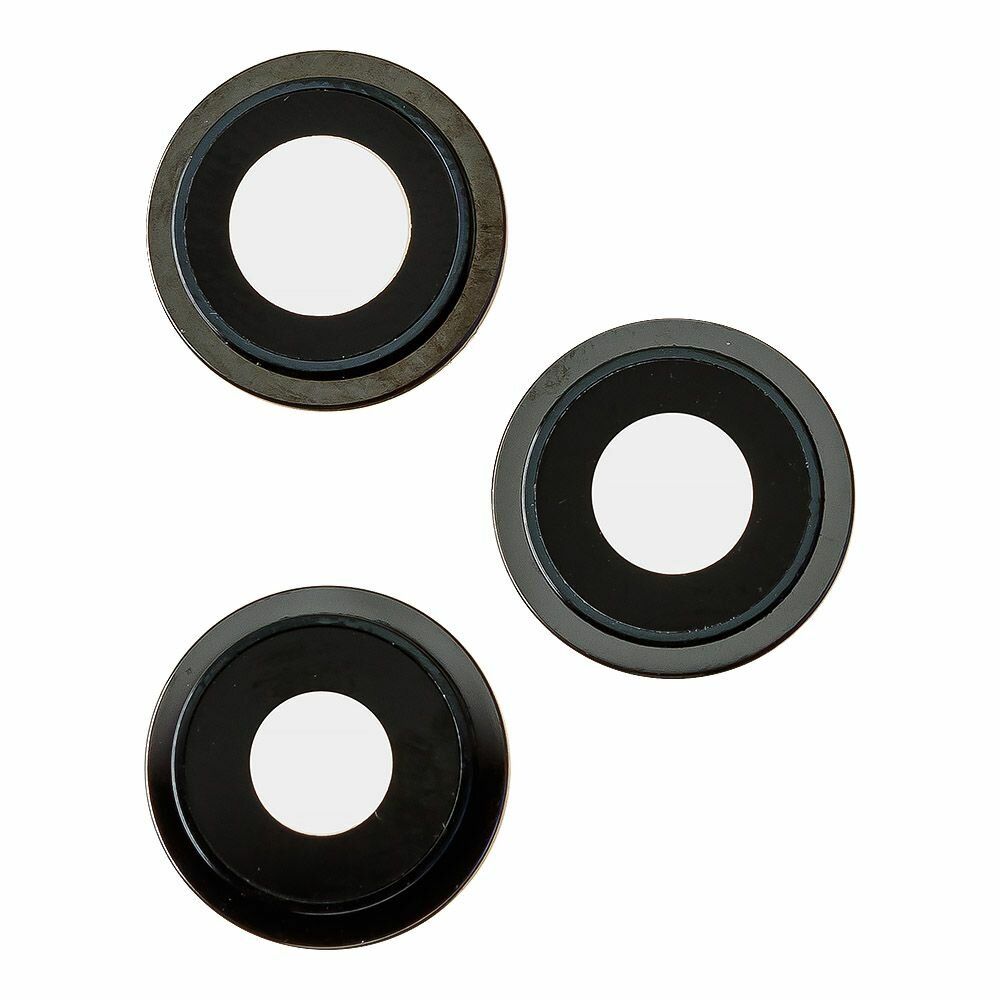 Стекло камеры + рамка для iPhone 12 Pro Max (комплект 3 шт.) черный