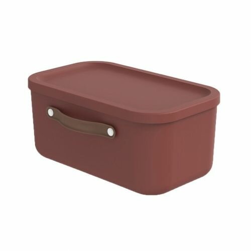 Ящик Rotho Maloja для хранения вещей, пластиковый с крышкой и ручкой, терракот, 12 л (1054902104)