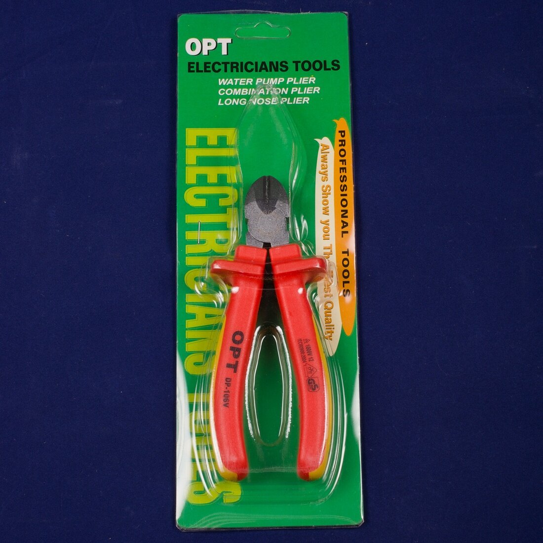 Бокорезы OPT DP-106V, хром-ванадиевые, желтые, красные, 165мм