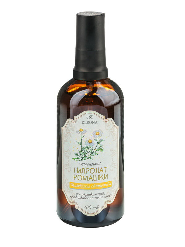 Клеона Гидролат органический Ромашка для лица и волос, успокаивает, снимает раздражение и зуд, 100 мл