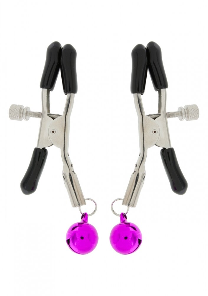 Клипсы на соски Le Desir металлические серебристые с подвесками регулируемая сила сжатия