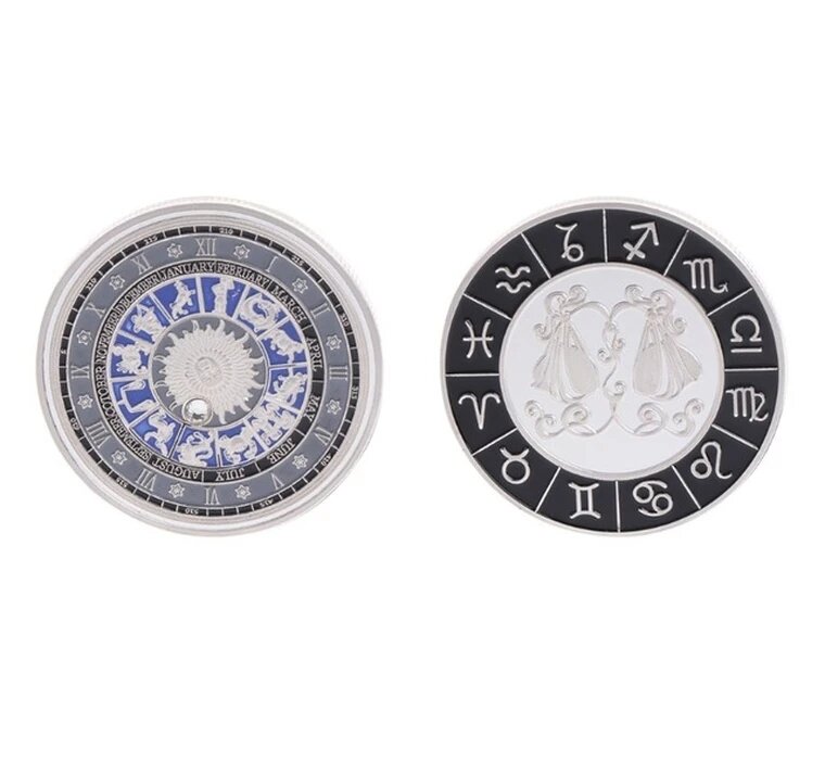 Монета знак зодиака Весы, серебро proof в капсуле сувенирная копия монеты, нумизматика, деньги для коллекции