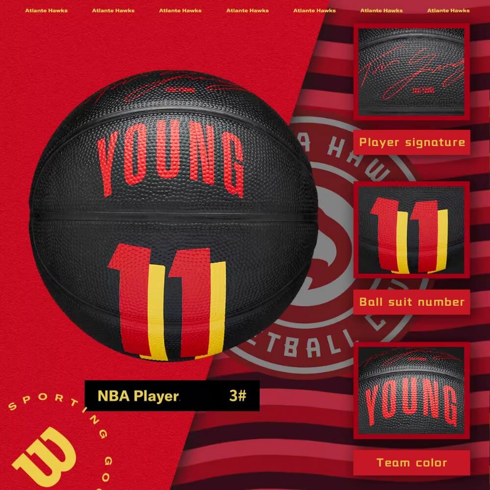 Мяч баскетбольный Wilson NBA PLAYER ICON MINI TRAE, WZ4013101CN3, размер 3