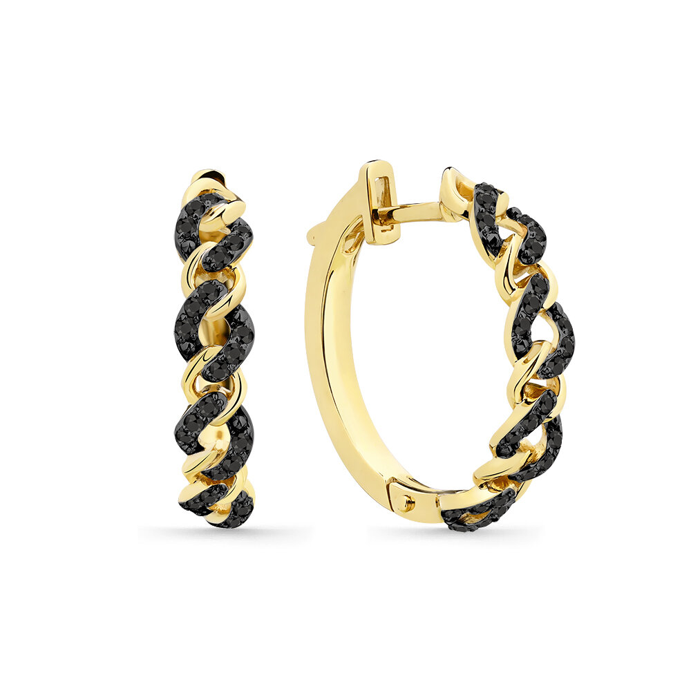 Серьги, желтое золото, 585 проба, бриллиант