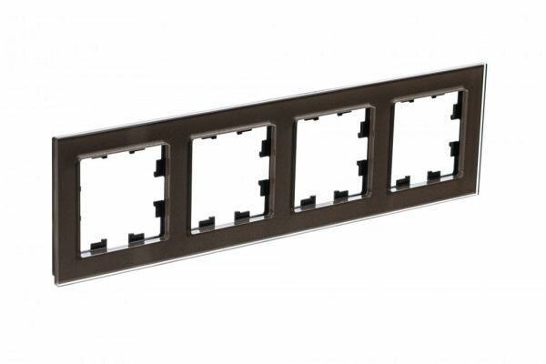 1 шт. Systeme Electric AtlasDesign Nature Стекло мокко Рамка 4-постовая, ATN320604