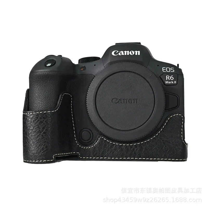 Защитный чехол из искусственной кожи для Canon EOS R5/R5ii/R6/R6II Mark 2 Черный, Black