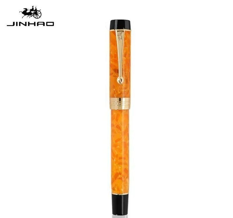 Перьевая ручка Jinhao, оранжевый Goldstone, перо F