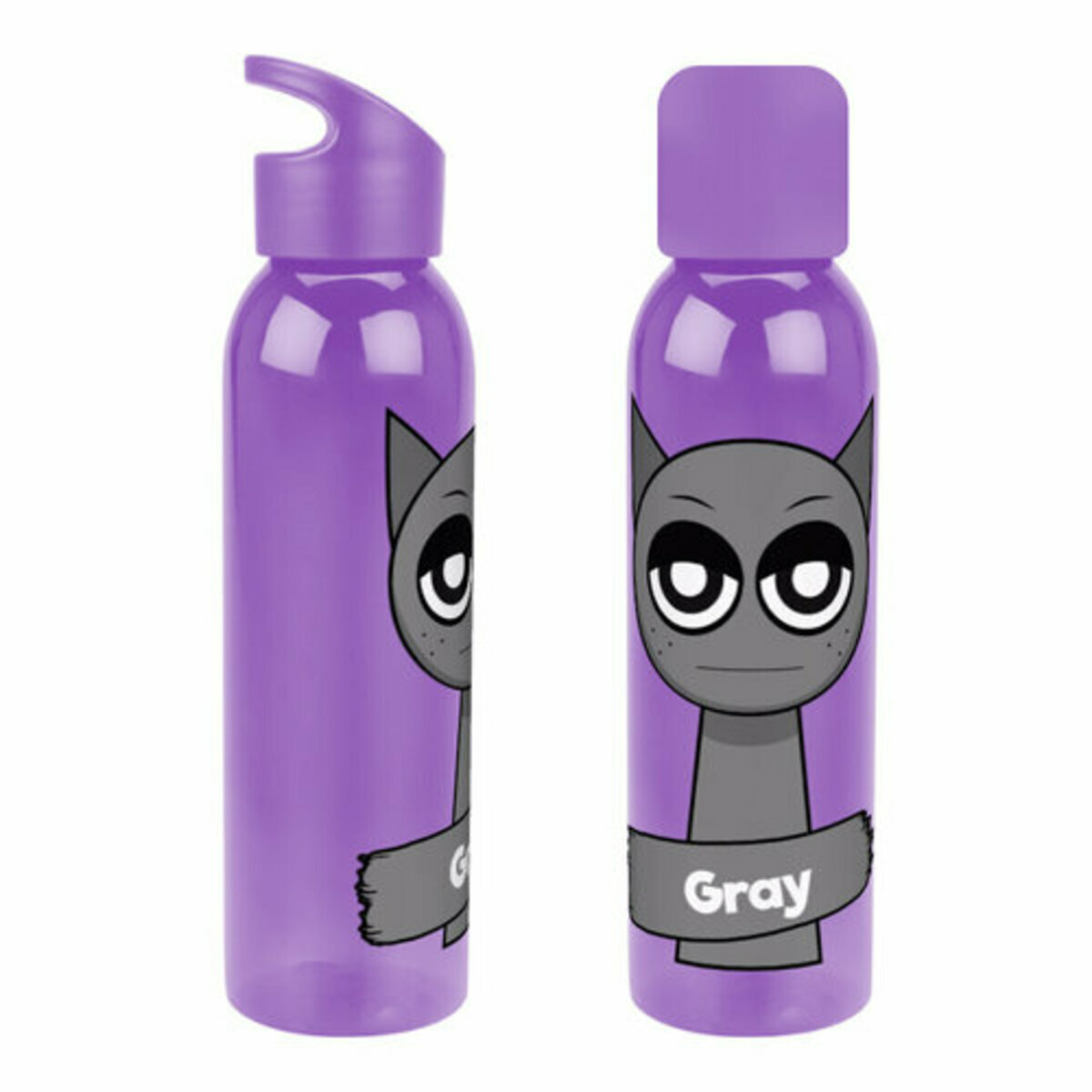 Бутылка для воды «Персонаж Спрунки серый игрушки Gray Sprunki грэй» (фиолетовый)