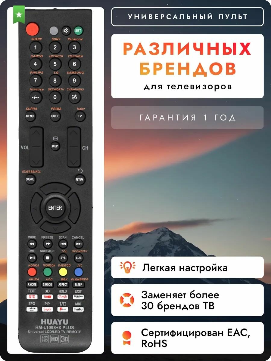 Универсальный пульт для телевизоров разных брендов HRM1826